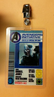 Avengers Initiative ID Badge -James Rhodes War Machine Cosplay prop ...
