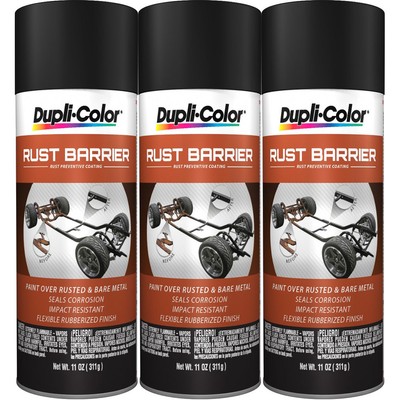 Duplicolor RBA100 (3-Pack), Rust Barrier Aerosol Paint, Flat Black, 11 ...