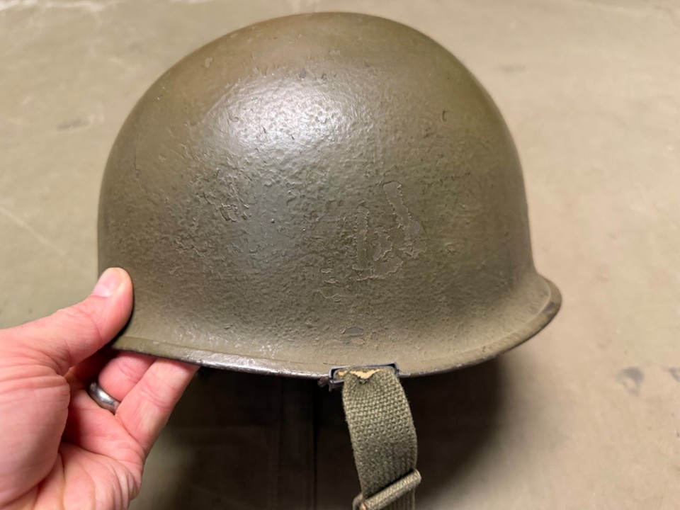 ORIGINAL WWII US ARMY M1 HELMET SHELL, REAR SEAM, ORIGINAL PAINT | eBay