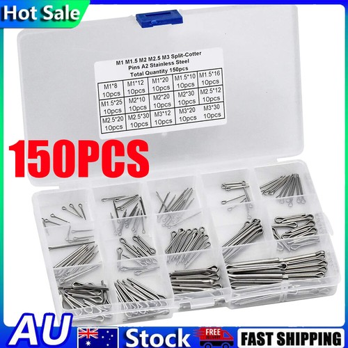150x Cotter Pin Assortment Set Grab Split Fixings Securing Lock Pins ...