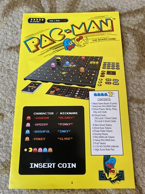 2020 Pac-Man Board Game Instruction Manual Directions Pac Man ...