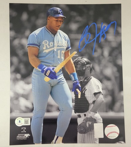 Bo Jackson Signed Kansas City Royals Bat Break 8x10 Photo Beckett ...