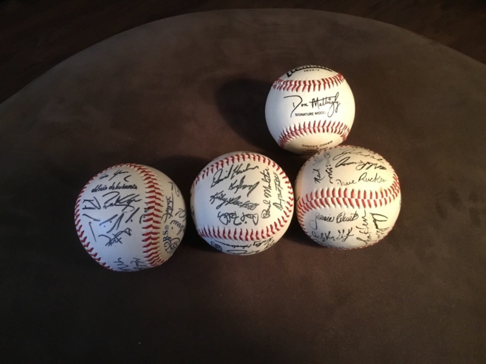 Lot of 4 assorted signed stamped facsimile autographed team Baseballs ...