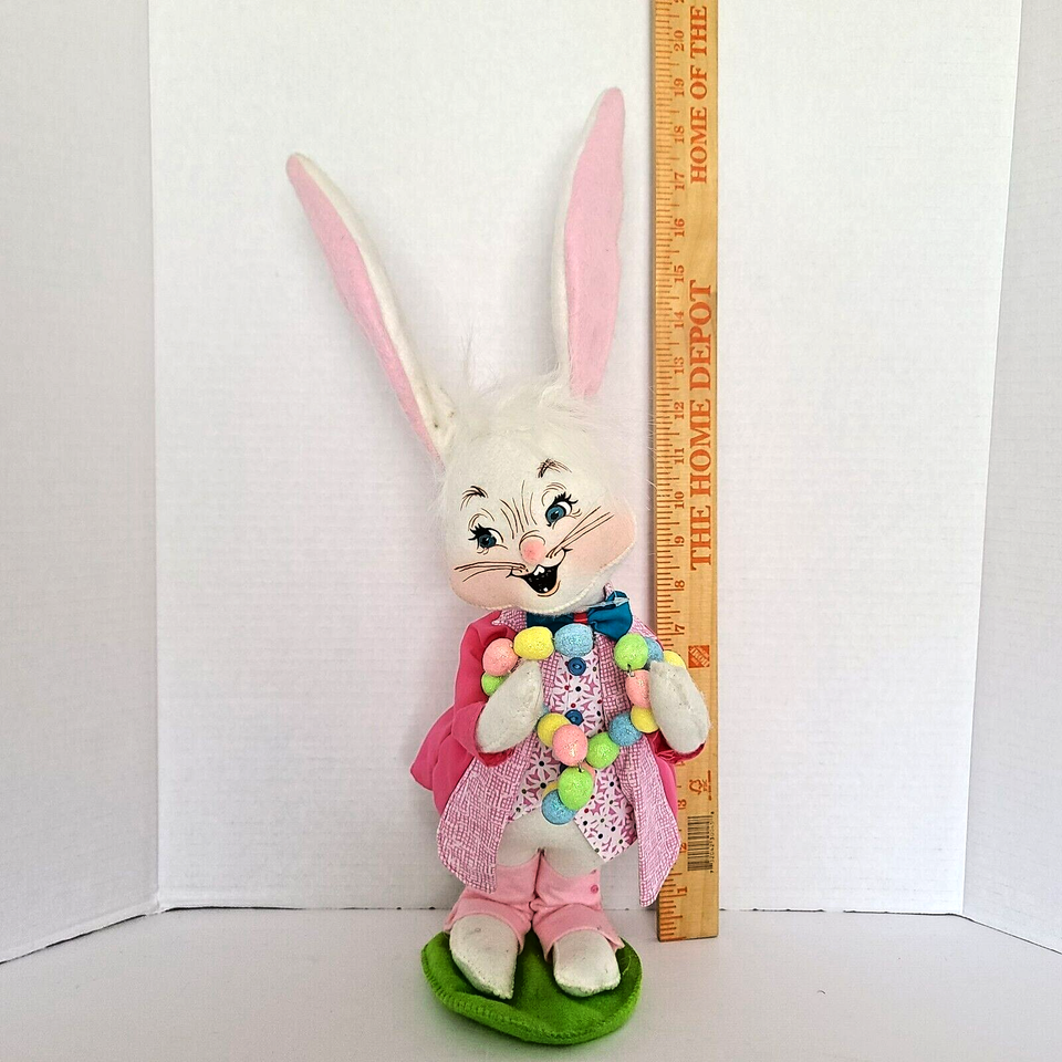 Annalee Bunny Doll 2020 Easter Egg Garland Pink Jacket & Vest 18 ...