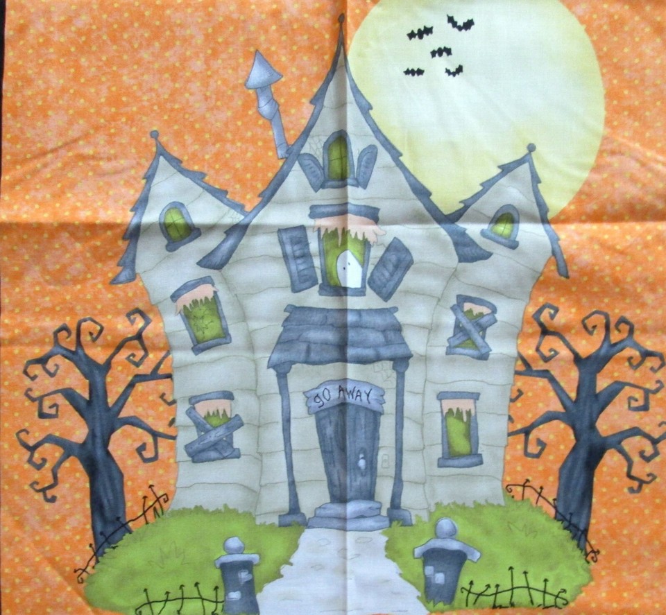 1 Scary Halloween "Jeepers Creepers" Quilting Crafting Sewing Fabric ...