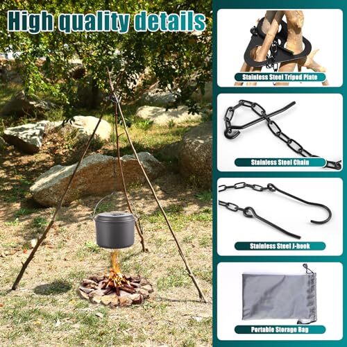 Camping Tripod Board-camping essentials、Turn Branches into Campfire Tripod ，f... | eBay