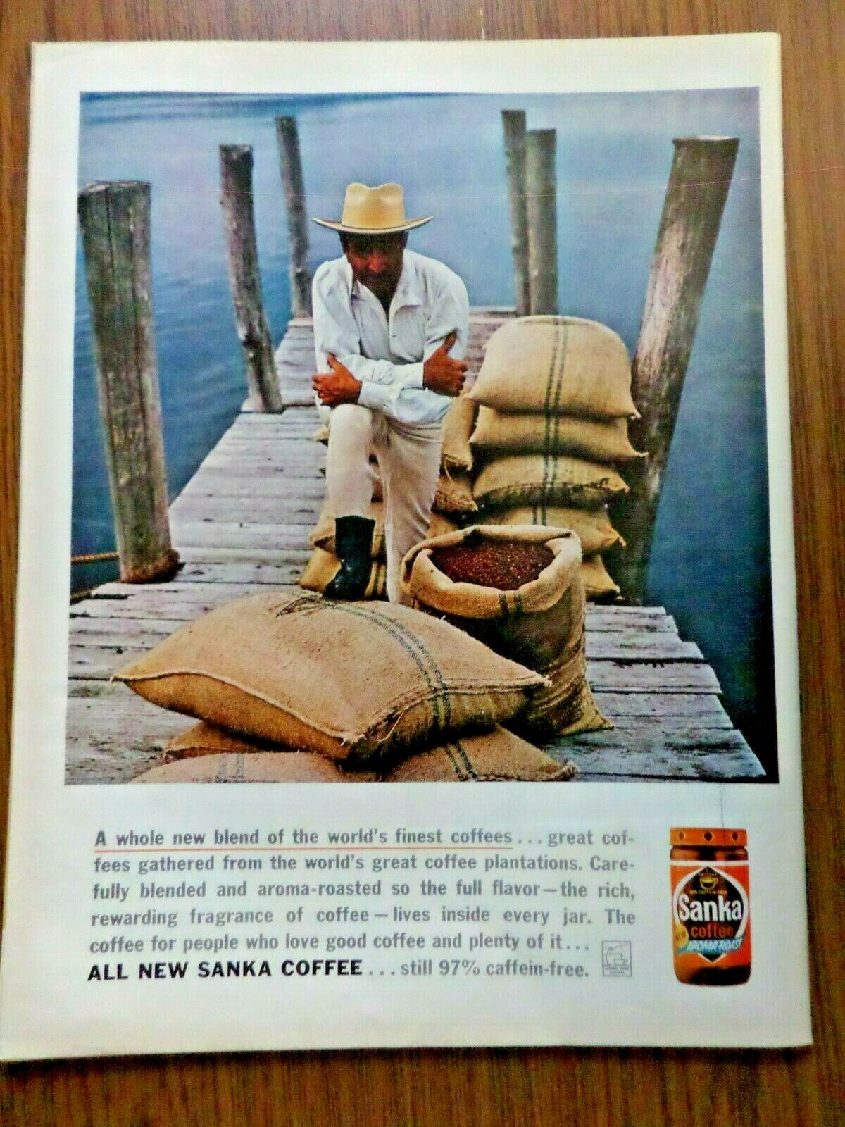 1961 Sanka Coffee Ad Gathered from the World's Great Coffee Plantations ...