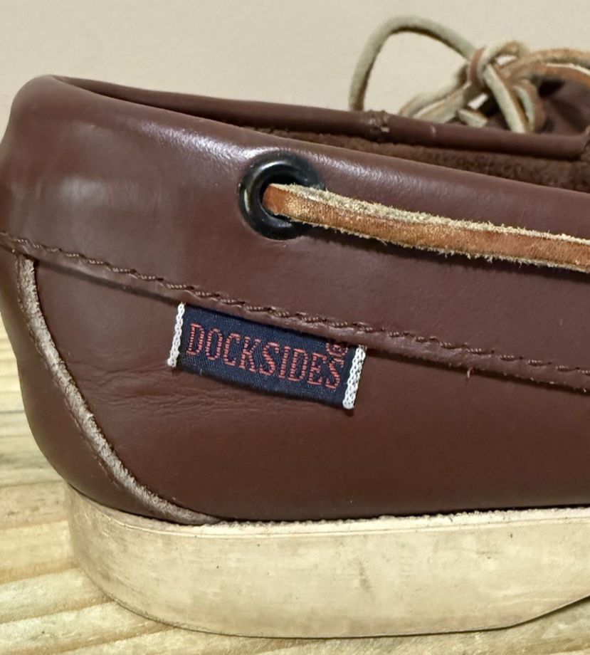 Women's Sebago Docksides Boat Shoes Brown US 6.5 NARROW Made In USA | eBay