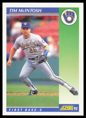 1992 Score 469 Tim McIntosh Milwaukee Brewers | eBay