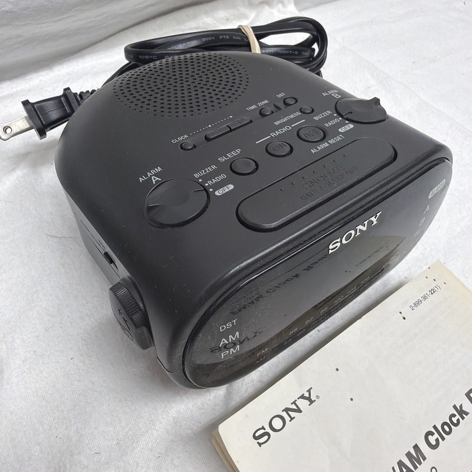 Sony Dream Machine ICF-C318 AM/FM Dual Alarm Clock Radio White Tested ...