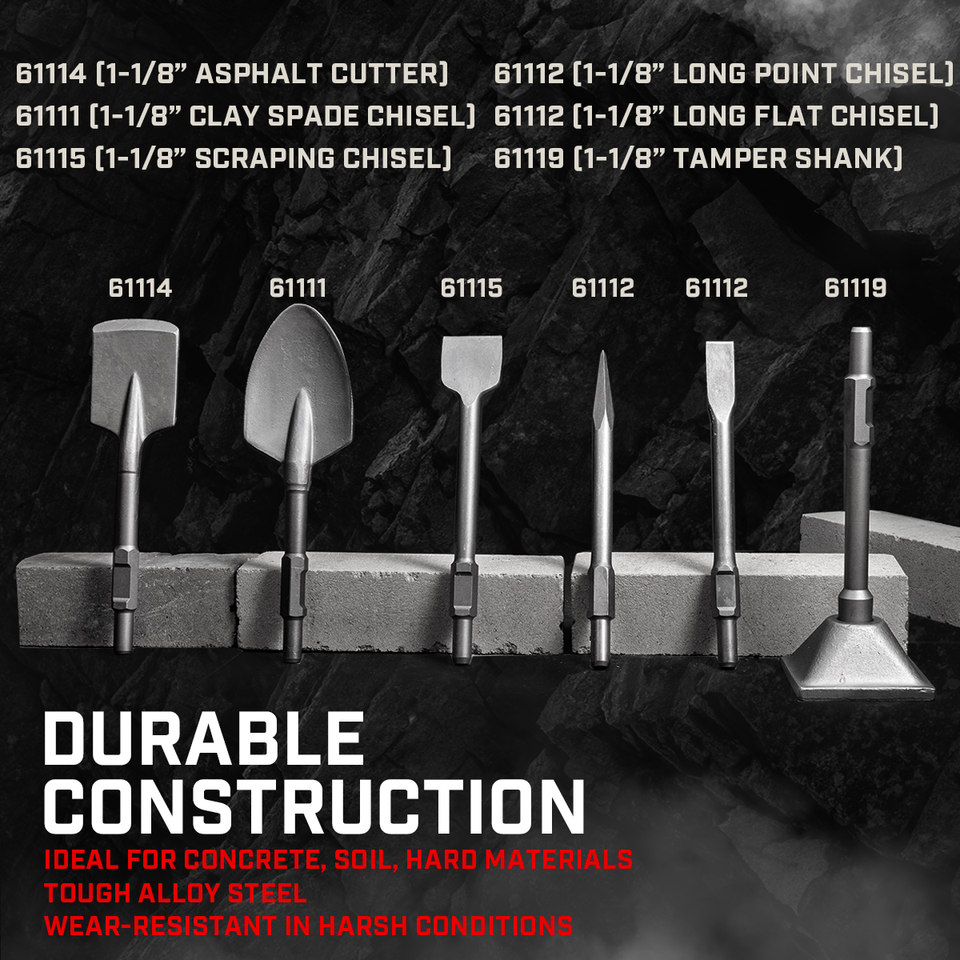 XtremepowerUS 1-1/8" Hex Shovel Head Asphalt Scoop Chisel Bit for Jack ...