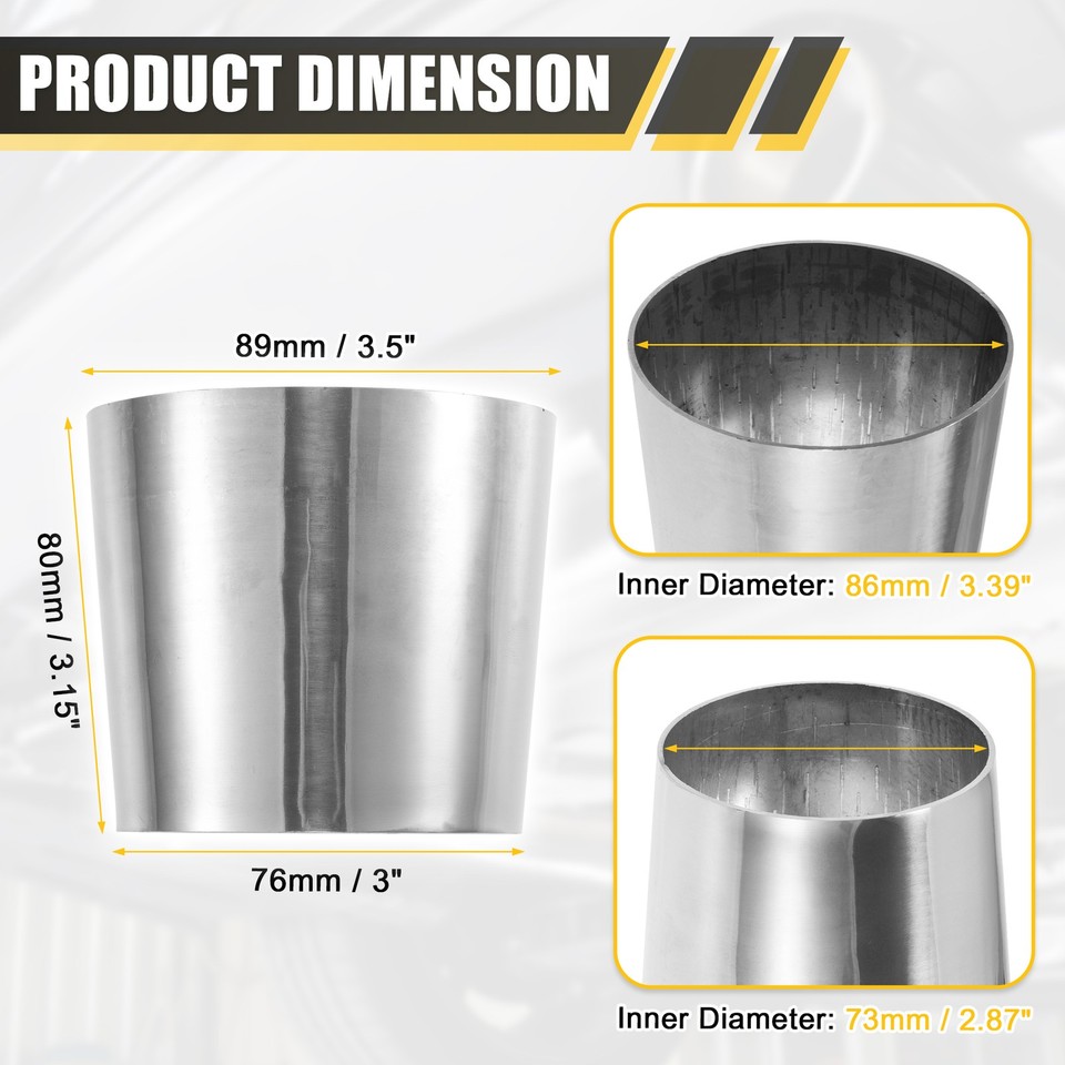 Universal Pack (1) Car Mandrel Exhaust Bend Concentric Reducer 3" OD to ...