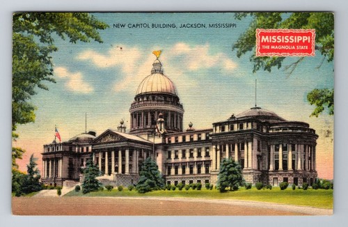 Jackson MS-Mississippi, New Capitol Building, Antique, Vintage Souvenir ...