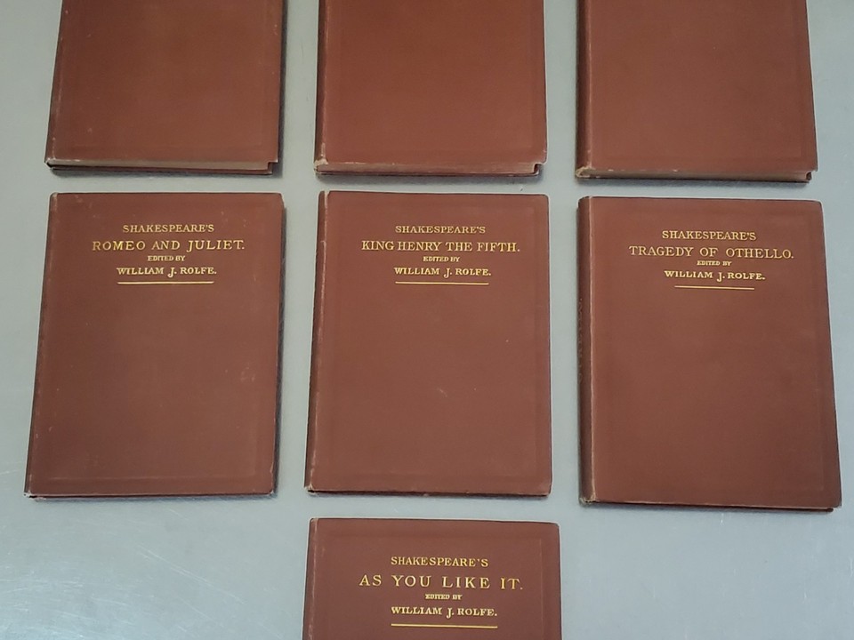 SHAKESPEARE Antique Book Lot Set of 7 Edited by William Rolfe Late 1800 ...