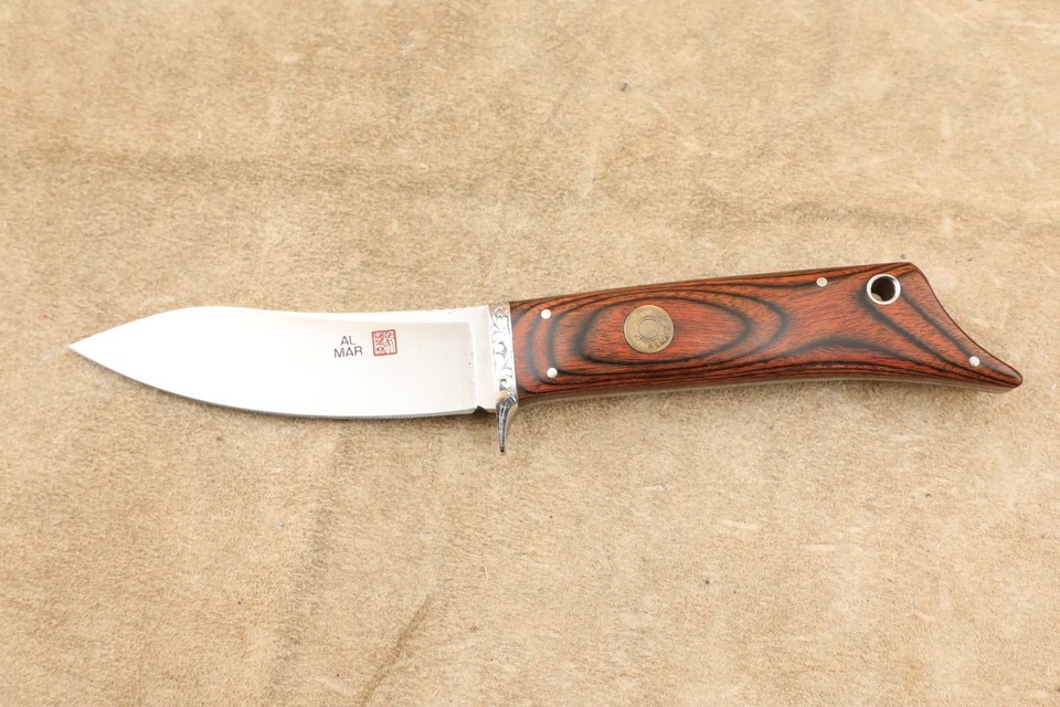Al Mar Gunstock V Full Tang Knife With Sheath And Original Box. Made In ...