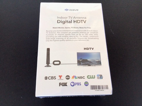 Wave Max Indoor TV Antenna 4K Ultra HD Signal Booster No Subscriptions ...