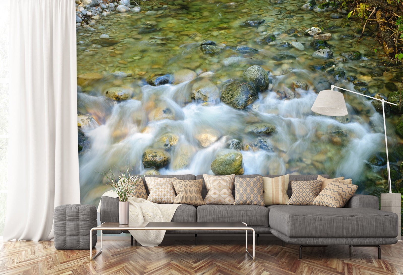 3D River Stones ZHUA12643 Wallpaper Wall Murals Removable Self-adhesive ...