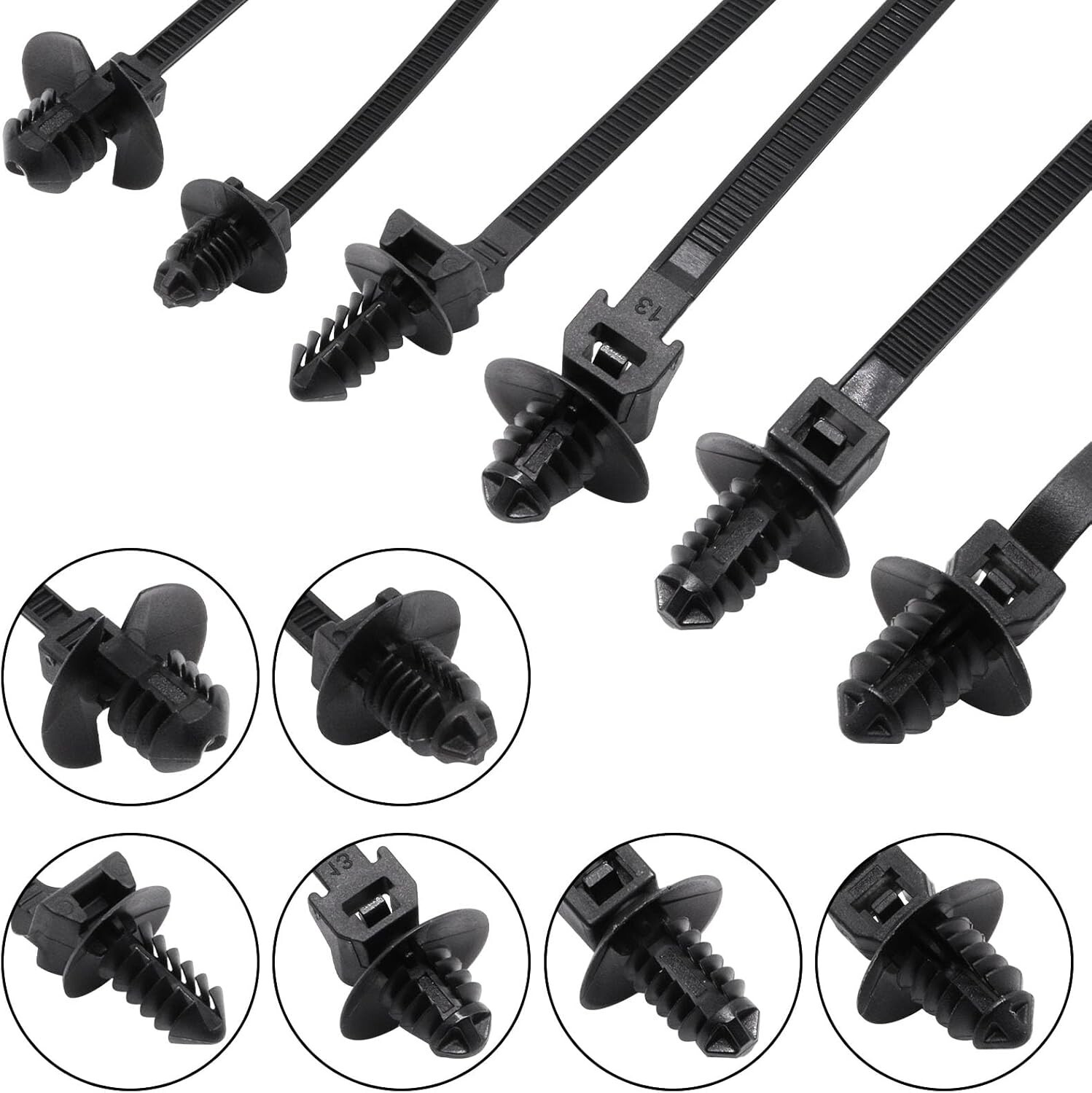 60pcs Push Mount Zip Ties for Car Wire Harness Automotive Cable ...