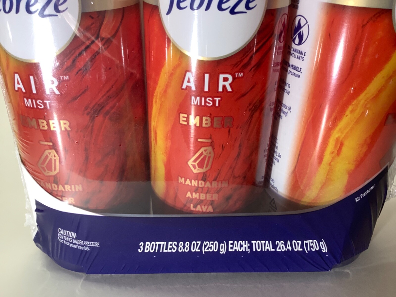3 Febreze Air Mist Ember Mandarin Amber Lava Air Freshener 8.8 oz ea ...