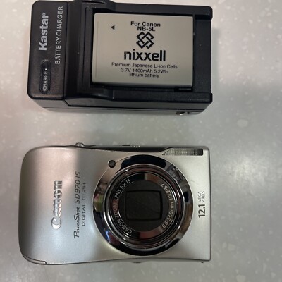 Canon ELPH SD970 IS IXUS 990 Silver Digital Camera 12.1MP 5x Optical ...