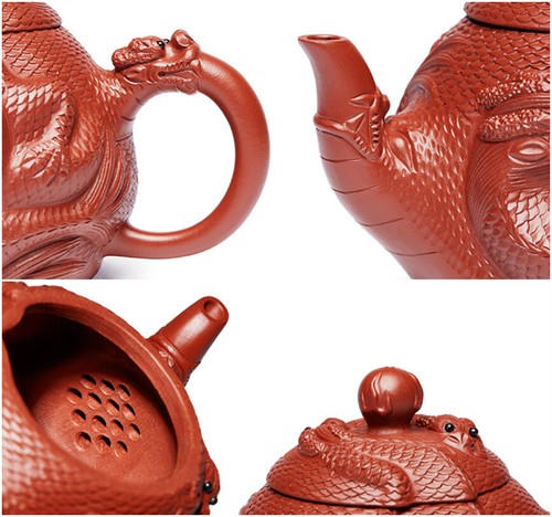 180ml rare yixing zisha clay pottery Dragon tea pot 14 infuser tea ...