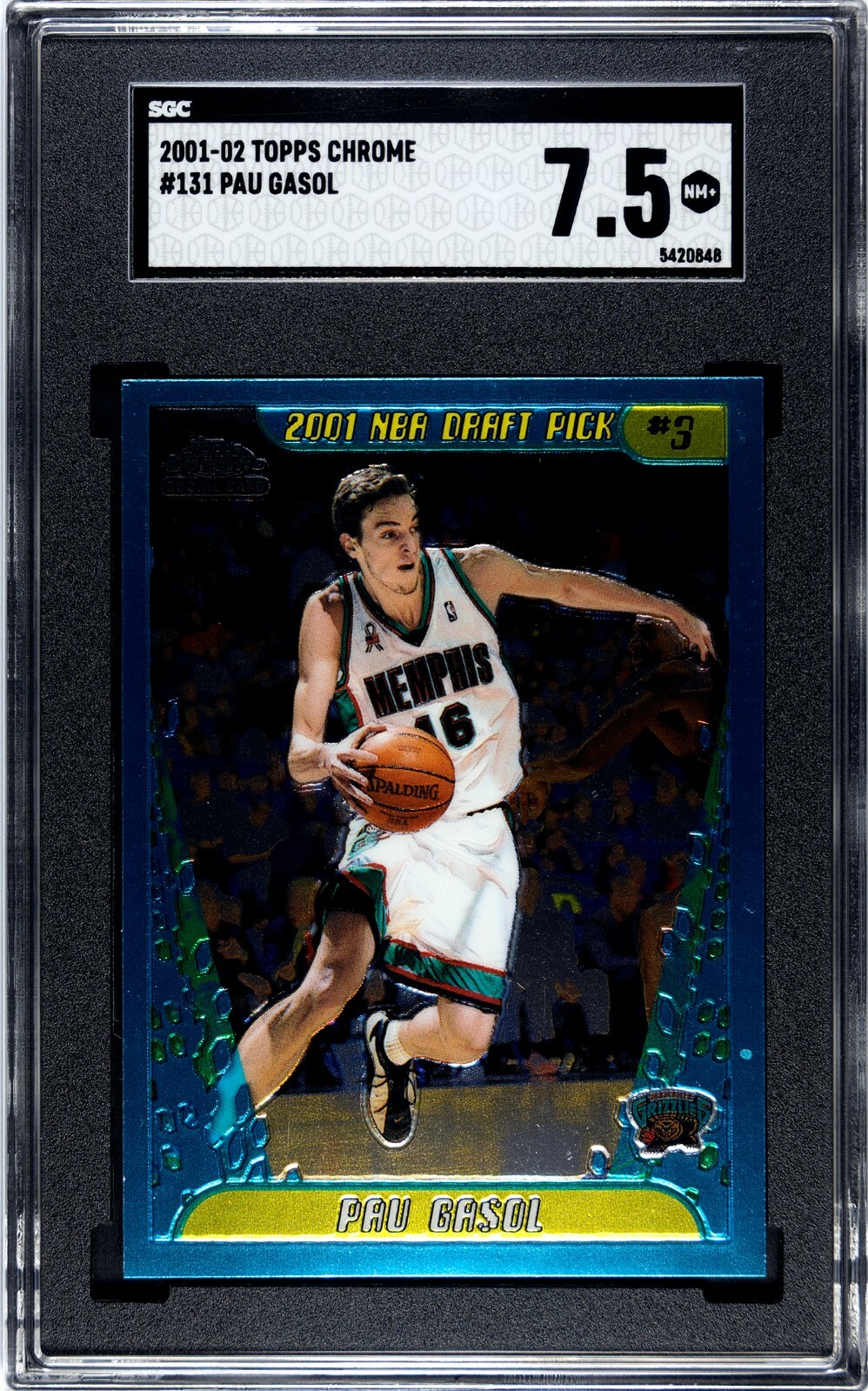 Pau Gasol 2001-02 Topps Chrome #131 RC Rookie Card SGC 7.5 NM Graded ...
