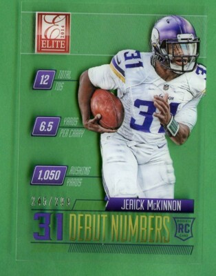 JERICK MCKINNON 2014 DONRUSS ELITE ROOKIE DEBUT NUMBERS /299 VIKINGS ...