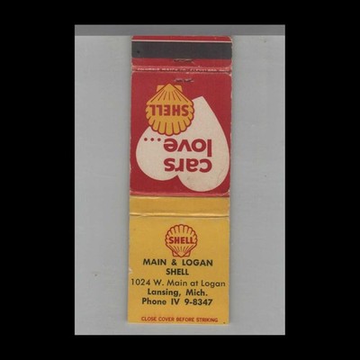 Matchbook Cover Main & Logan Shell Gas Station Lansing, MI | eBay