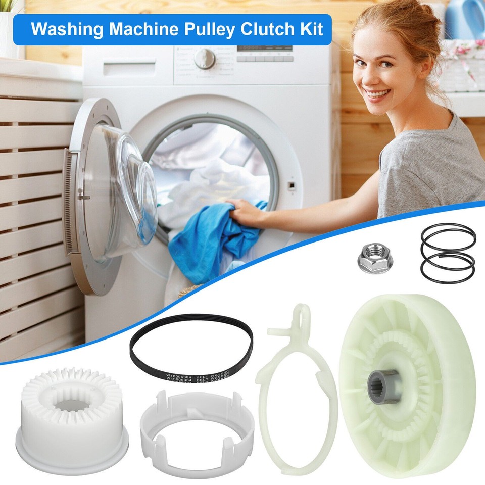 W10721967 Washer Pulley Clutch Kit & W10006384 Washing Drive Belt for ...