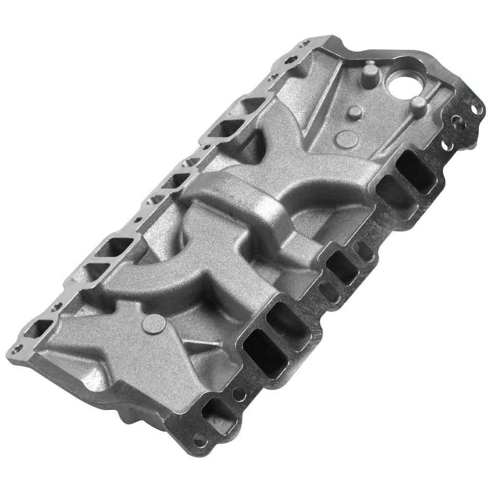 For Chevy Small Block 305 327 350 V8 Dual Plane Carb Aluminum Intake ...