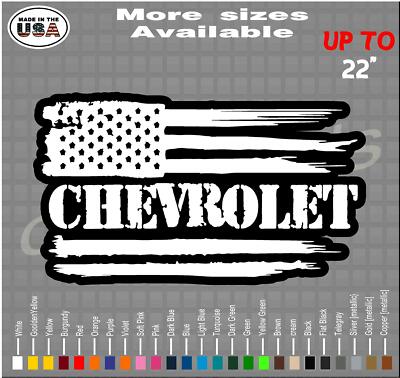 Chevrolet American Flag Vinyl Decal Sticker | Chevrolet Chevy Truck ...