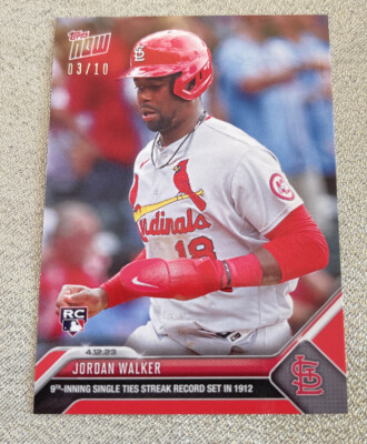 2023 MLB Topps Now Jordan Walker Rookie RED PARALLEL /10 Cardinals #110 ...