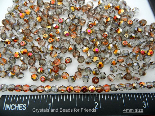 600 Preciosa Czech Glass Fire Polished Round Beads 4mm Crystal ...