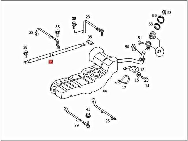 2002 MERCEDES Ml320 Fuel System Support OEM 75238 for sale online | eBay