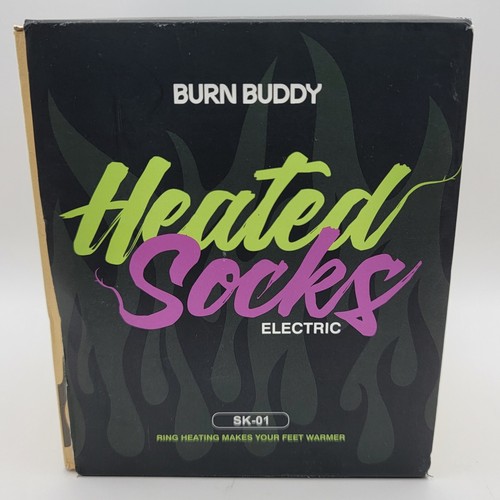 Burn Buddy Electric Heated Socks Heated Large Green Black 3-10 hrs ...