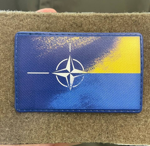 Ukrainian Army Morale Patch NATO + UKRAINE Flag Tactical Badge Hook PVC ...