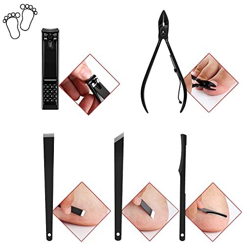 OWill Manicure Set, 18pcs Nail Clippers Pedicure Kit Nail Care Black ...
