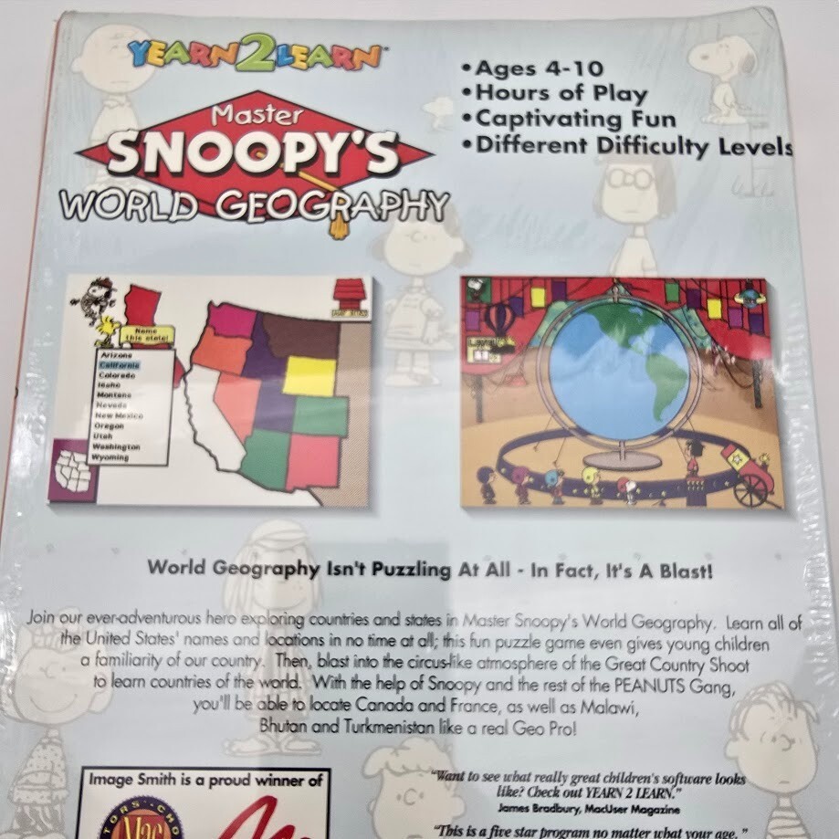 Master Snoopy's World Geography Retro PC Games (Windows 1995) Sealed | eBay