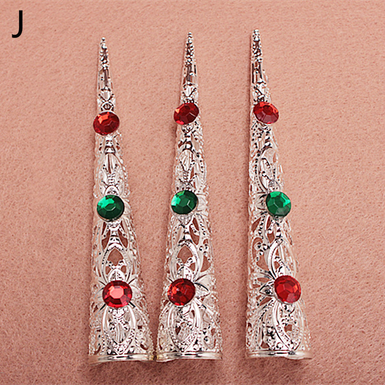 1 X Chinese Ancient Long Nail Rings Fingernails Joint Armour Knuckle ...