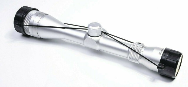 Hammers 4-12x40 AO Chrome Silver Rifle Scope with Adjustable Objective ...