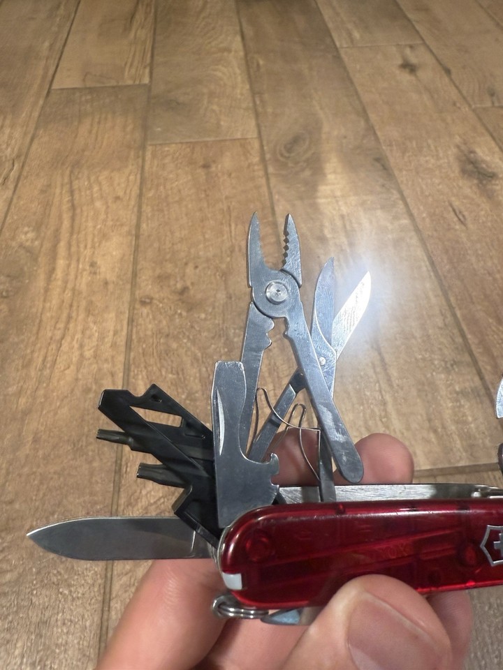 VICTORINOX Cybertool M Swiss Army Knife Multi Tool 91mm RED TRANSPARENT ...