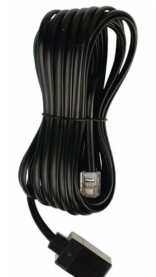Modular Telephone extension cable black 3m RJ11 male 6P4C to RJ11 ...