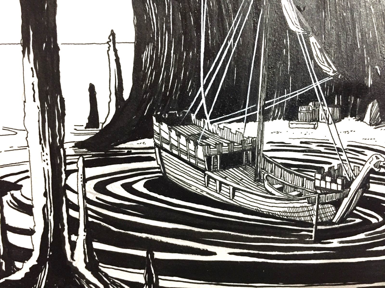 JEFF A. MENGES ORIGINAL ART INK Tolkien Middle Earth PRE MAGIC THE ...