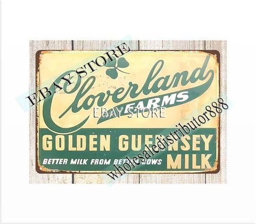 Cloverland Farms Milk dairy cow cattle metal tin sign wall decor home ...