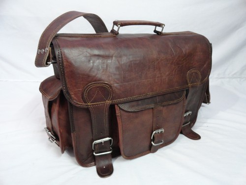 Leather DSLR SLR Camera Bag Padded Case Briefcase Messenger Satchel ...