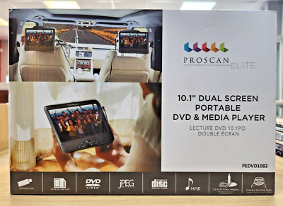 PROSCAN ELITE 10.1" Portable DVD & Media Player for Car Dual Screen ...