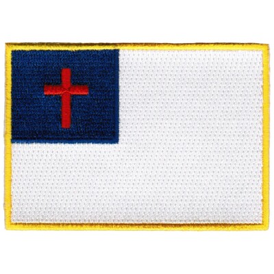 CHRISTIAN FLAG PATCH JESUS CHRIST RELIGIOUS embroidered iron-on EMBLEM ...
