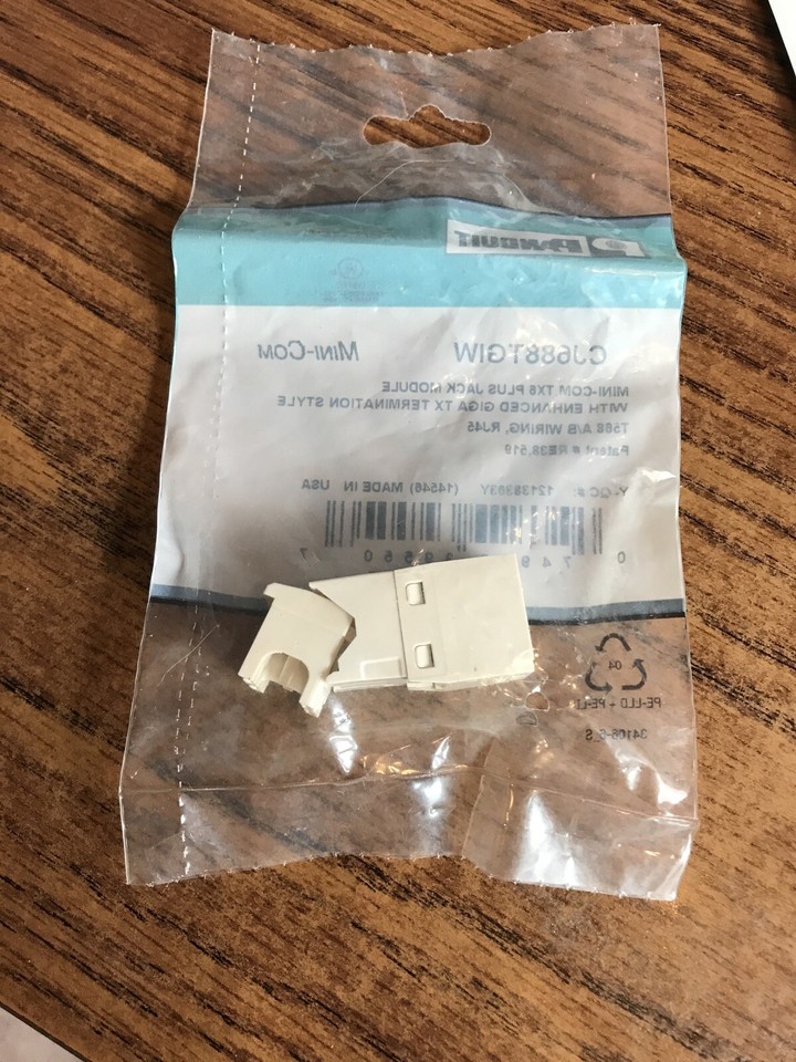 PANDUIT Mini-Com Mod, Cat 6 Jack, UTP, Ivory White, CJ688TGIW | eBay