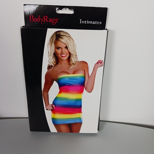 Body Rage Intimates Spencer's Rainbow Striped Knit Dress Convertible ...
