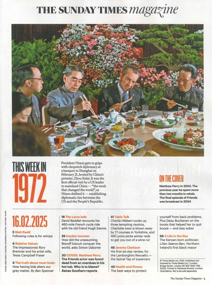 Sunday Times Magazine: Matthew Perry, Rory Bremner, Jeremy Clarkson, 16 ...